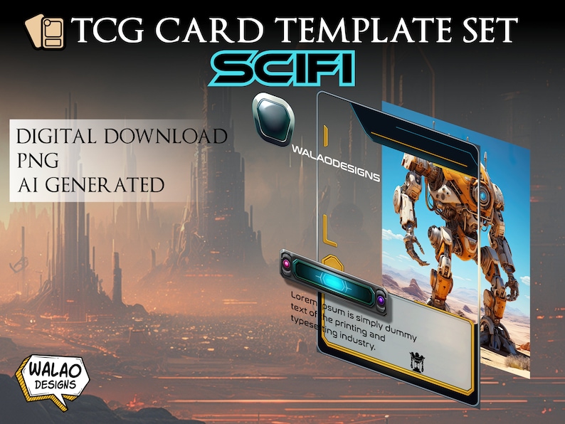 TCG Scifi Card Template Set | PNG | Digital Download - Etsy