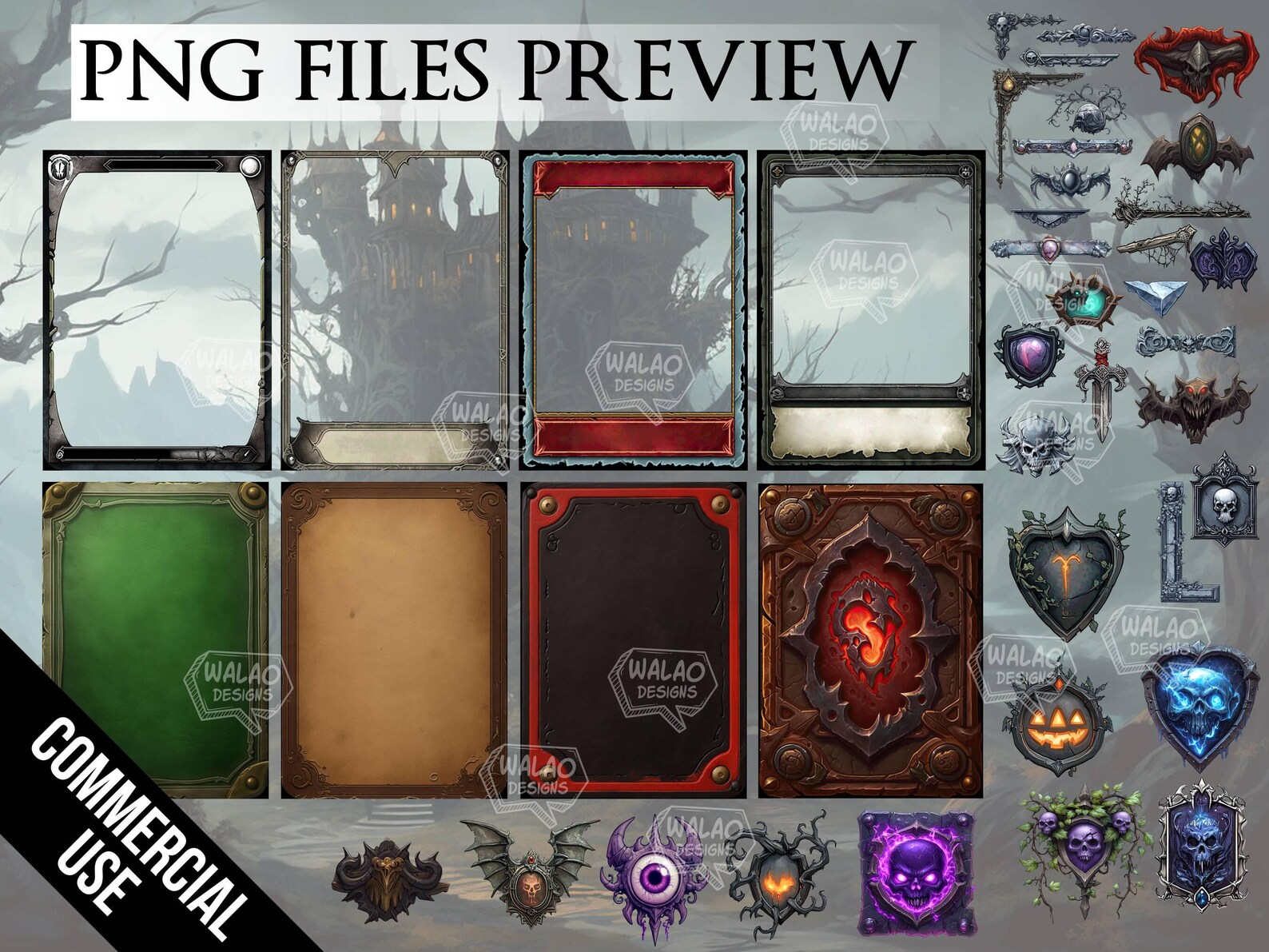 TCG Horror Fantasy Card Template Set | PNG | Digital Download | Creepy, Scary, Dark - Etsy