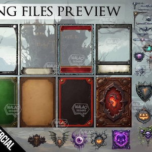 TCG Horror Fantasy Card Template Set | PNG | Digital Download | Creepy ...