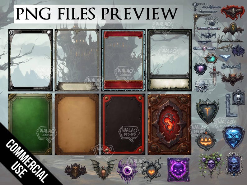 TCG Horror Fantasy Card Template Set | PNG | Digital Download | Creepy ...
