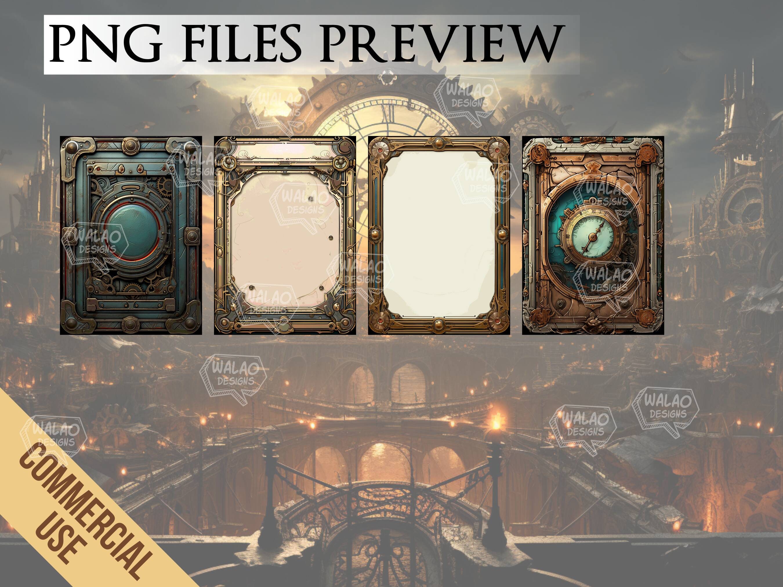 TCG Steampunk Card Template Set | PNG | Digital Download | Vintage - Etsy