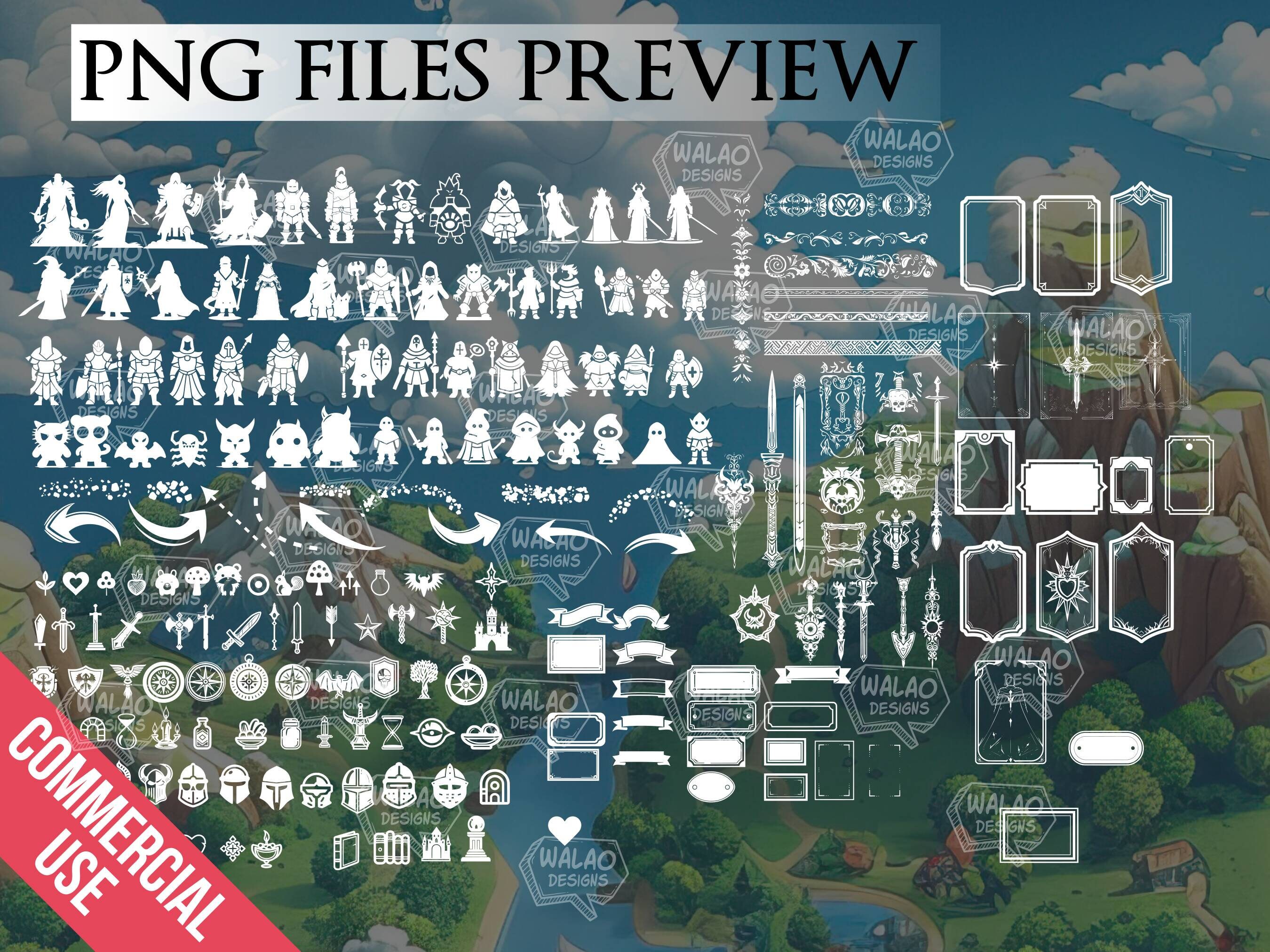 Fantasy Board Game Template Set PNG JPG Digital Download RPG Kingdoms ...