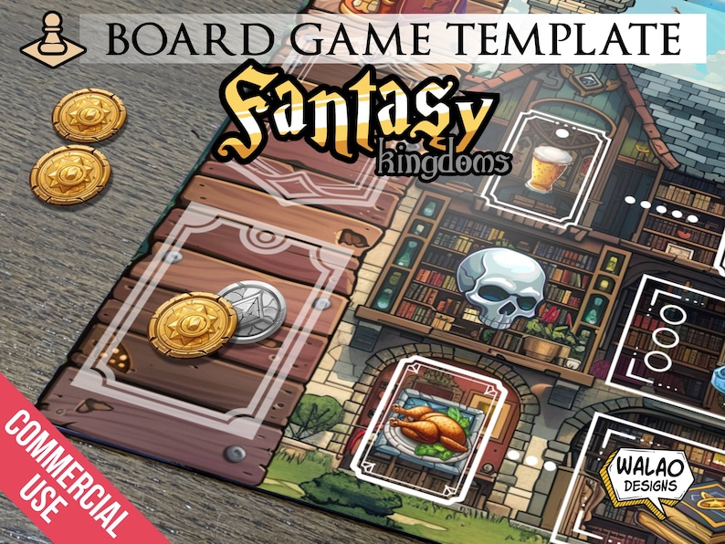 Fantasy Board Game Template Set | PNG | JPG | Digital Download | RPG ...