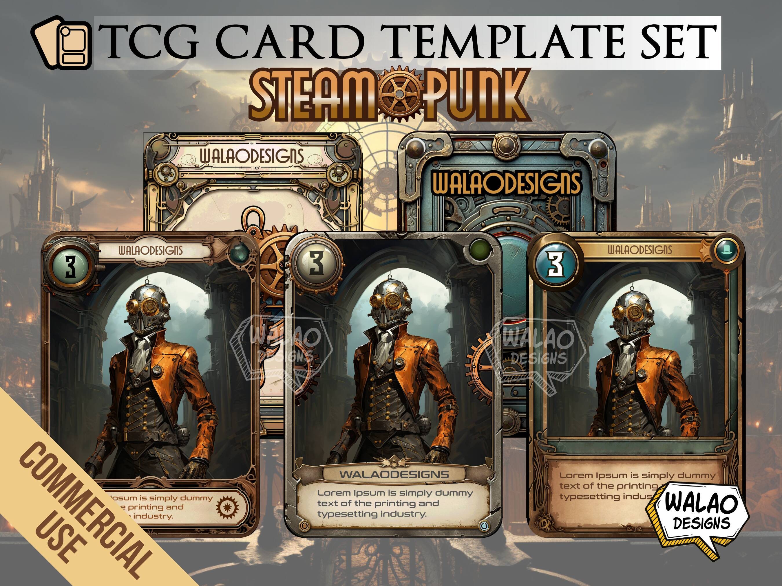 TCG Steampunk Card Template Set | PNG | Digital Download | Vintage - Etsy