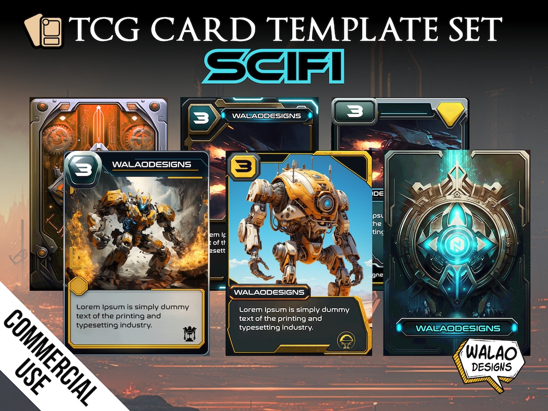 TCG Scifi Card Template Set | PNG | Digital Download - Etsy