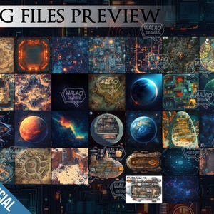 Sci-fi Board Game Template Set | Futuristic RPG Assets (digital ...