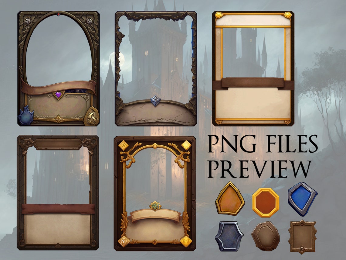 TCG Fantasy Card Template Set #1 | PNG | Digital Download - Etsy