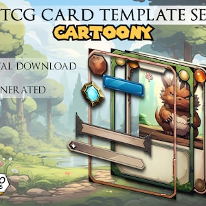 TCG Cartoon Card Template Set | PNG | Digital Download - Etsy