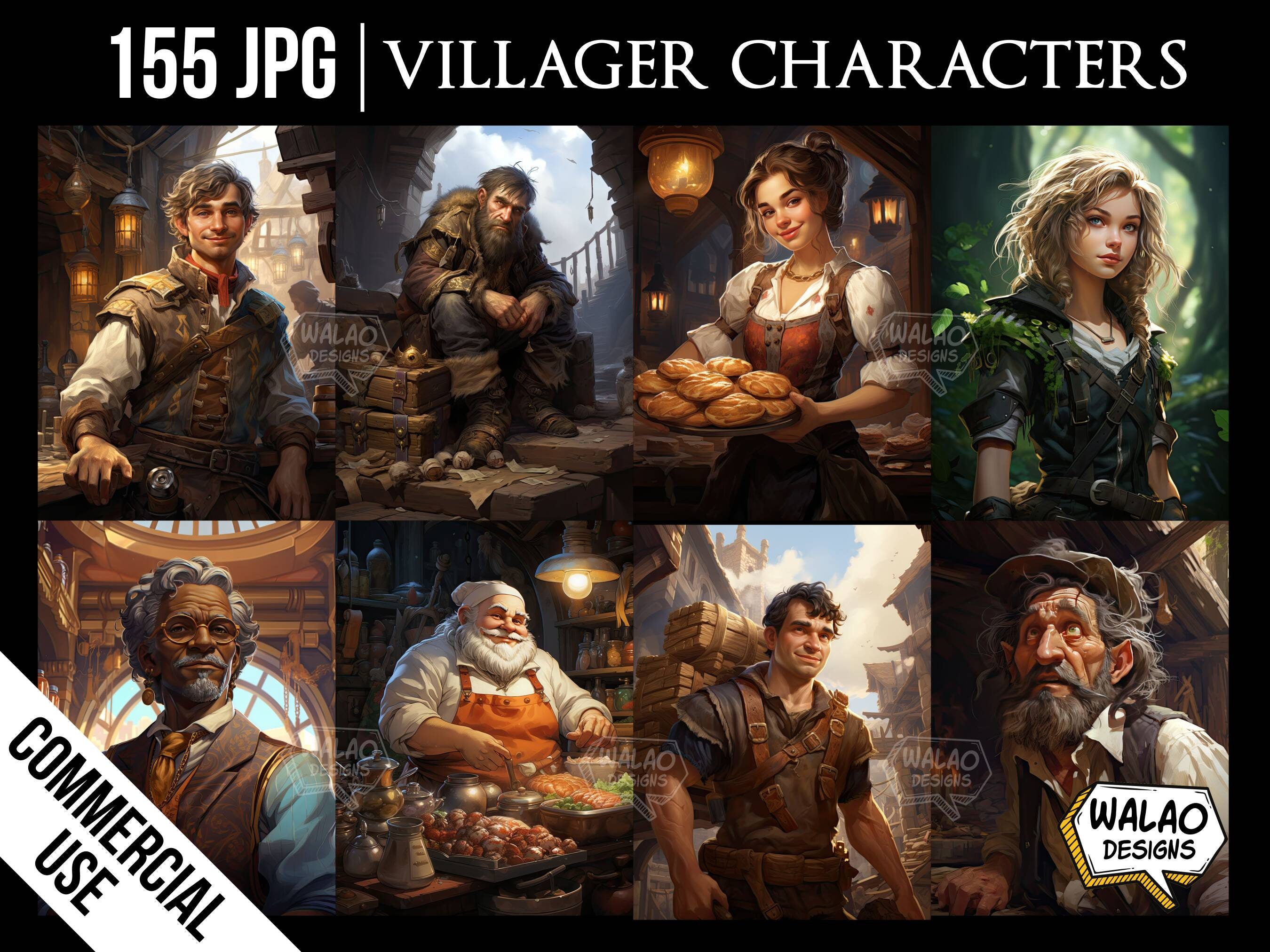 Fantasy Character Portraits | Villagers | Town NPC | Digital Painting ...