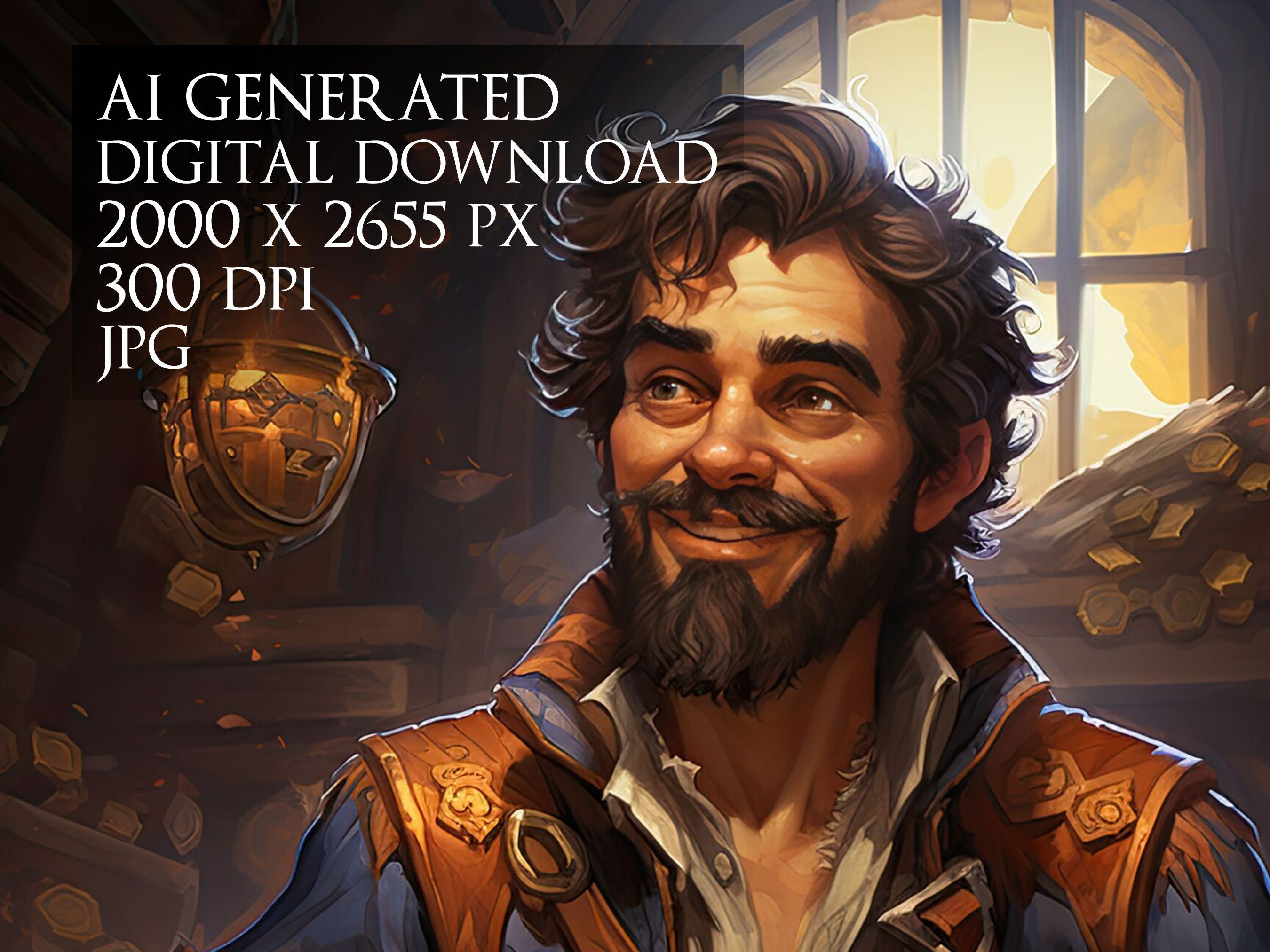 Fantasy Villager Portrait Art | RPG, Game, Book Illustration (JPG ...