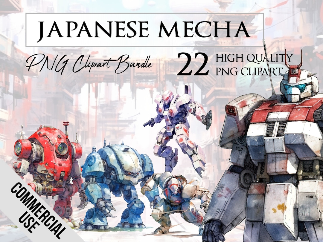 Japanese Mecha Watercolor Robot Anime PNG Clipart - Etsy
