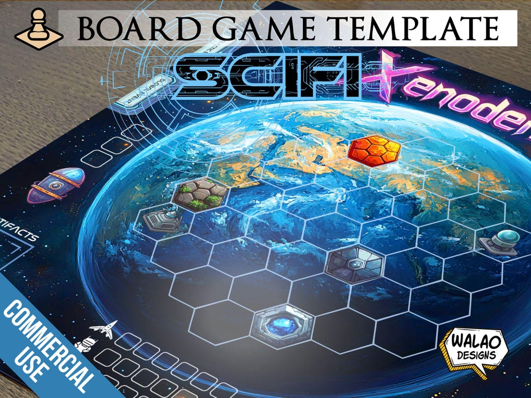 Science Fiction Board Game Template Set | PNG | JPG | Digital Download ...