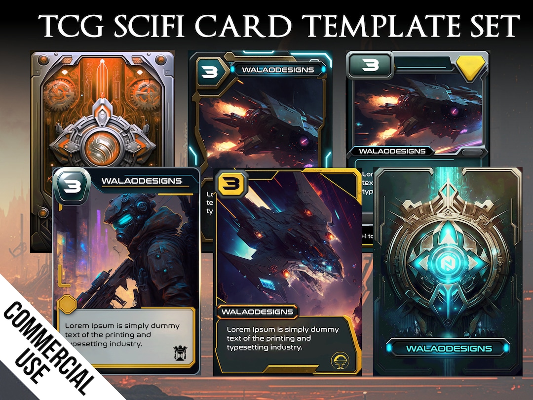 TCG Scifi Card Template Set PNG Digital Download - Etsy