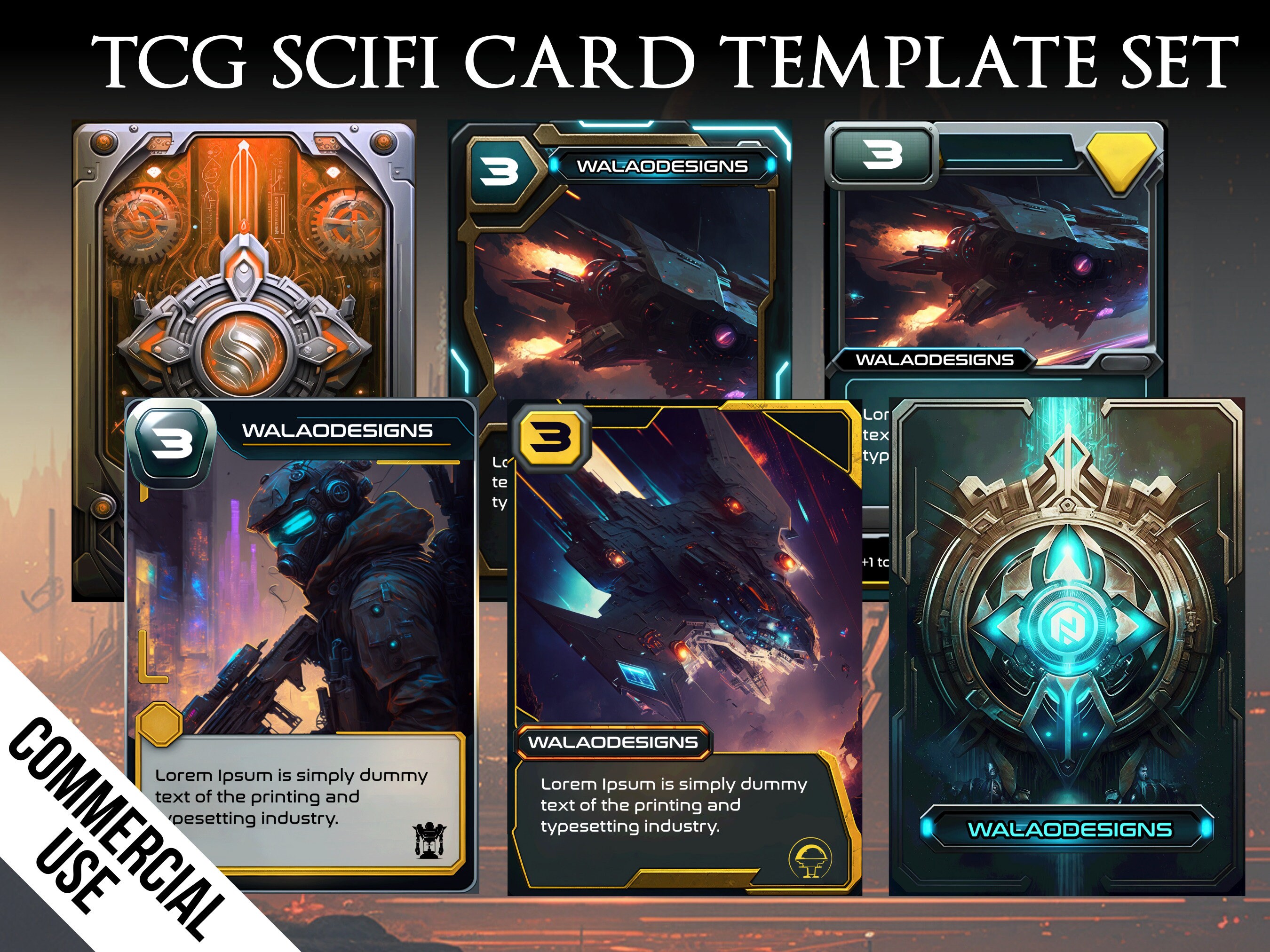 TCG Scifi Card Template Set PNG Digital Download - Etsy Ireland