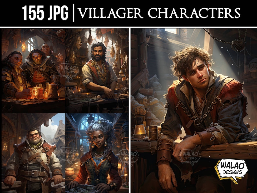 Fantasy Character Portraits | Villagers | Town NPC | Digital Painting ...