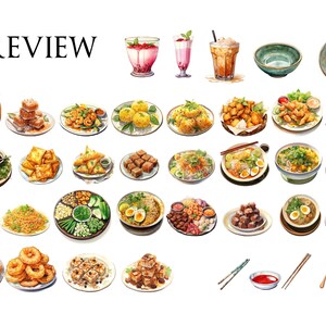Burmese Food | Myanmar | Watercolor | Asian Food | PNG Clipart Bundle ...