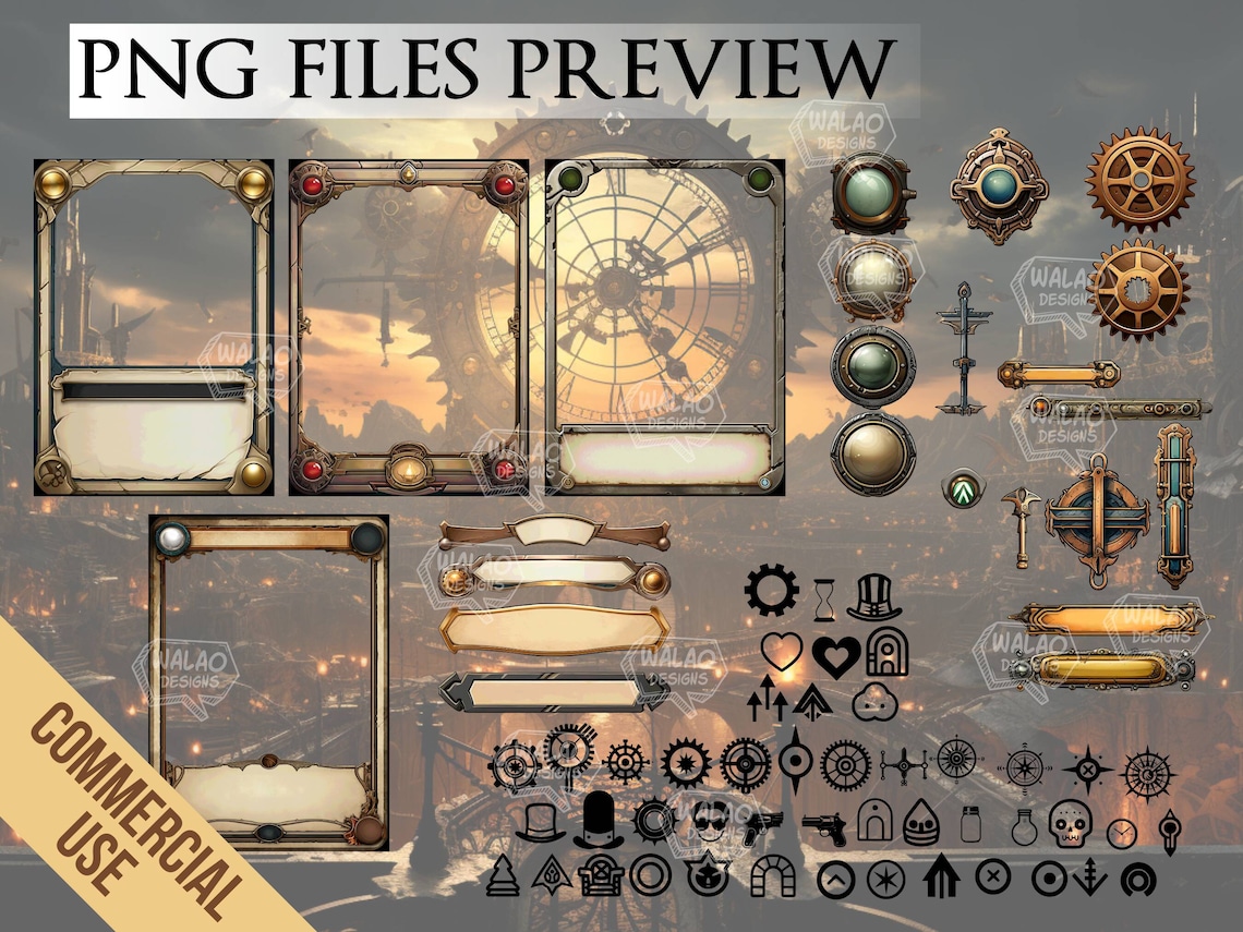 TCG Steampunk Card Template Set | PNG | Digital Download | Vintage - Etsy