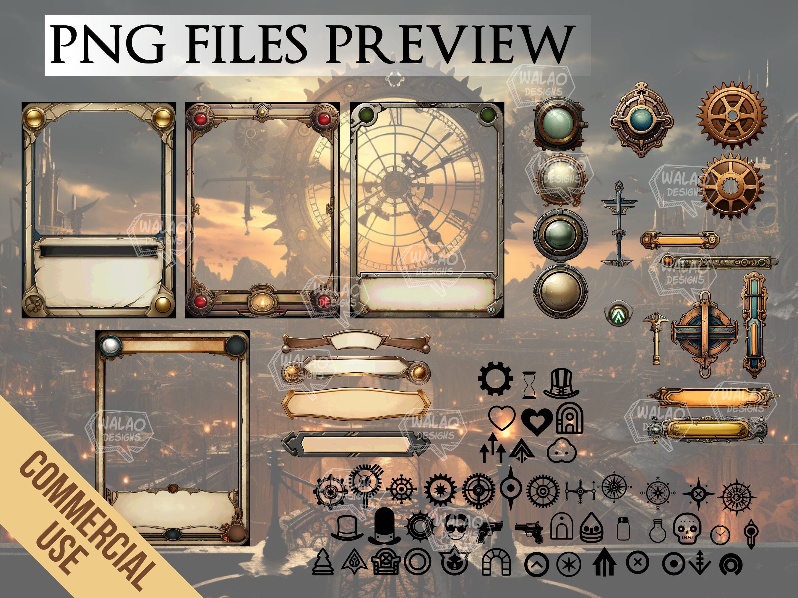 TCG Steampunk Card Template Set | PNG | Digital Download | Vintage - Etsy