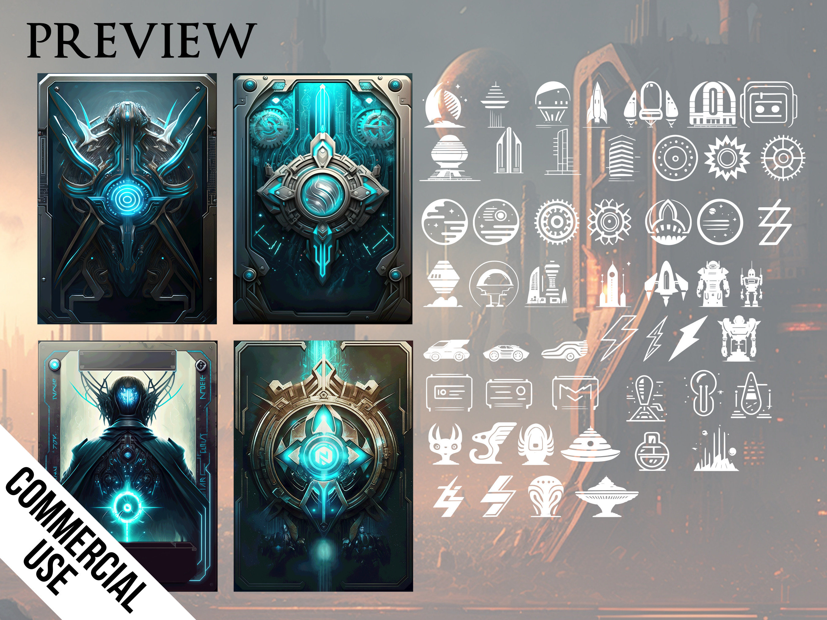 TCG Scifi Card Template Set | PNG | Digital Download - Etsy