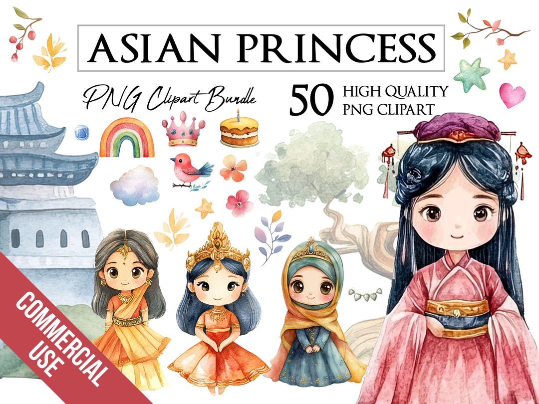 Cute Asian Princesses | Watercolor | Princess, Magical, Fairy Tale ...