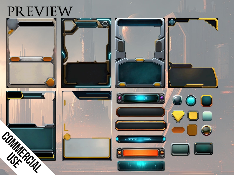 TCG Scifi Card Template Set | PNG | Digital Download - Etsy