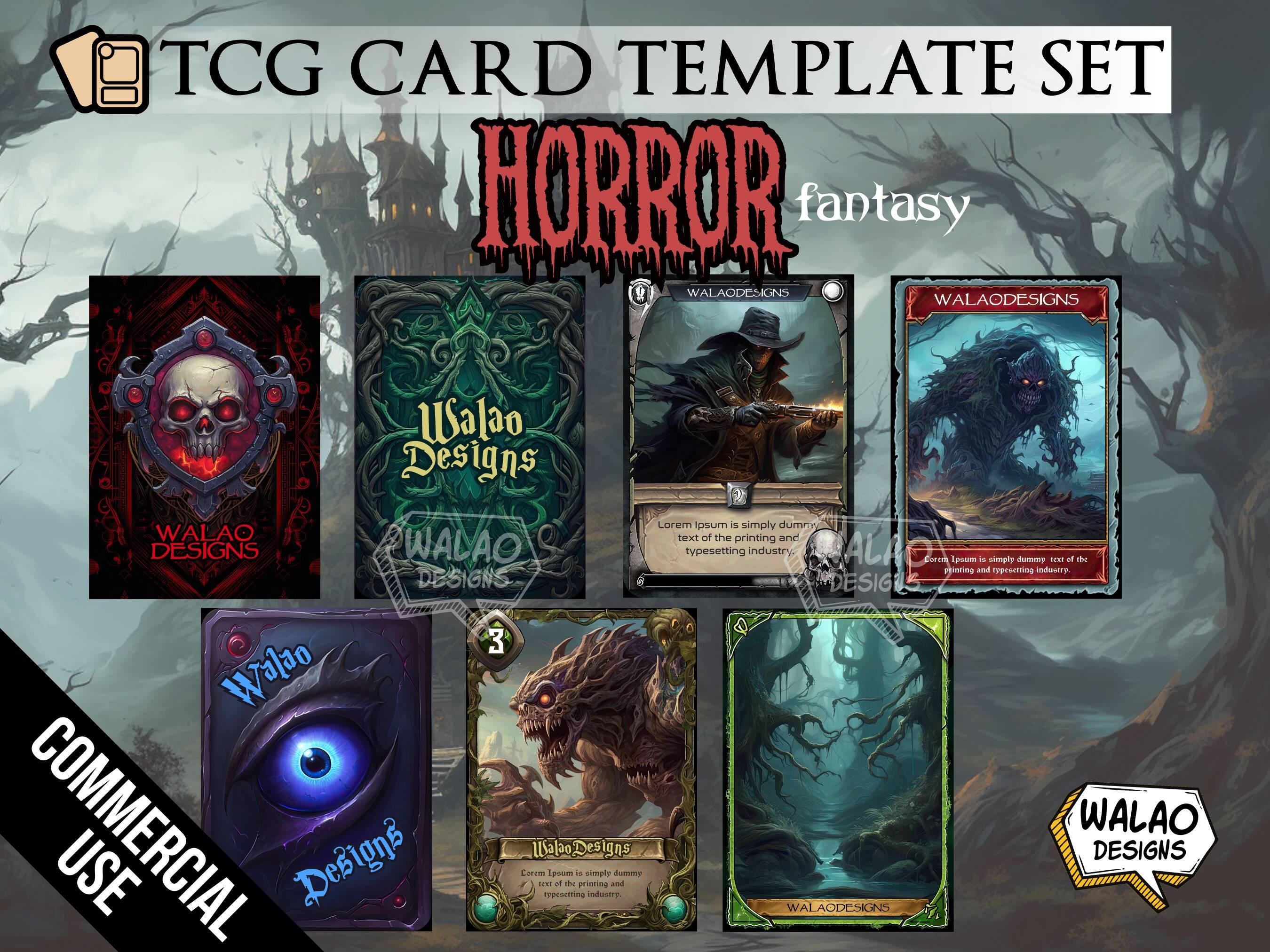 TCG Horror Fantasy Card Template Set | PNG | Digital Download | Creepy ...