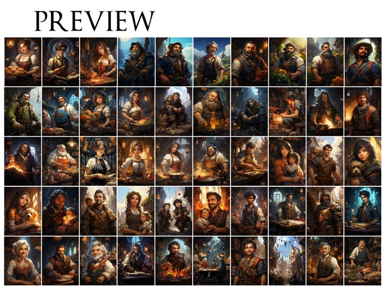 Fantasy Character Portraits | Villagers | Town NPC | Digital Painting ...