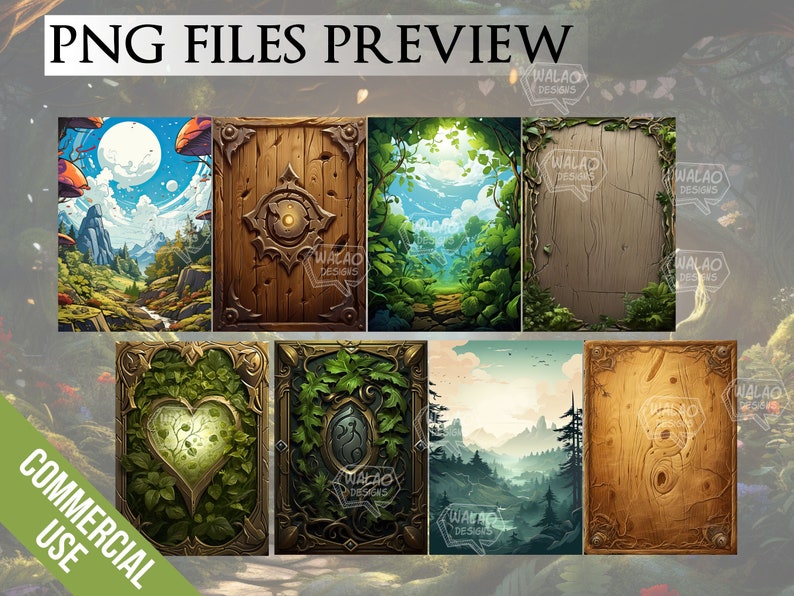 TCG Nature Card Template Set PNG Digital Download Whimsical, Magical ...