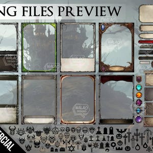 TCG Horror Fantasy Card Template Set | PNG | Digital Download | Creepy ...