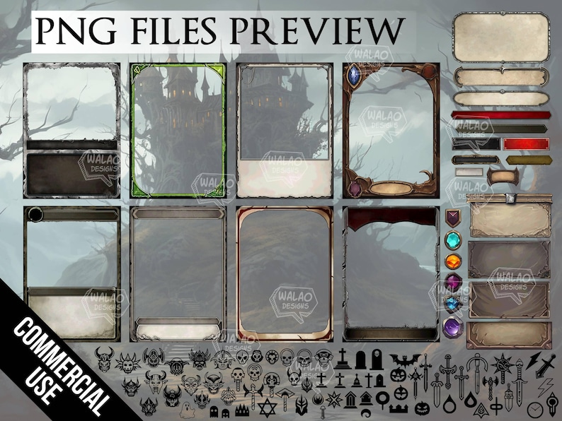 TCG Horror Fantasy Card Template Set | PNG | Digital Download | Creepy ...