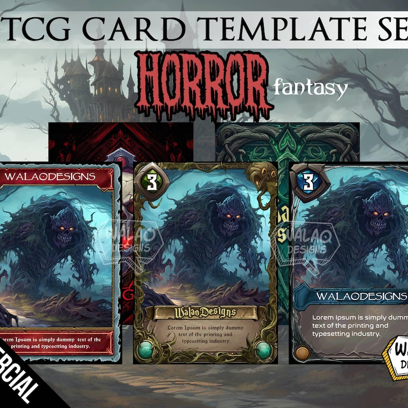 Fantasy Card Template Set - Etsy UK