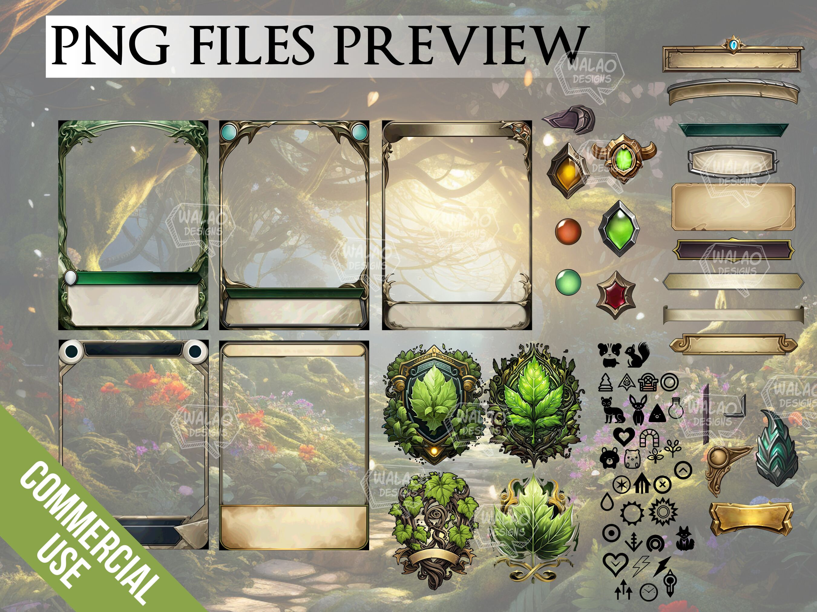 TCG Nature Card Template Set PNG Digital Download Whimsical, Magical ...