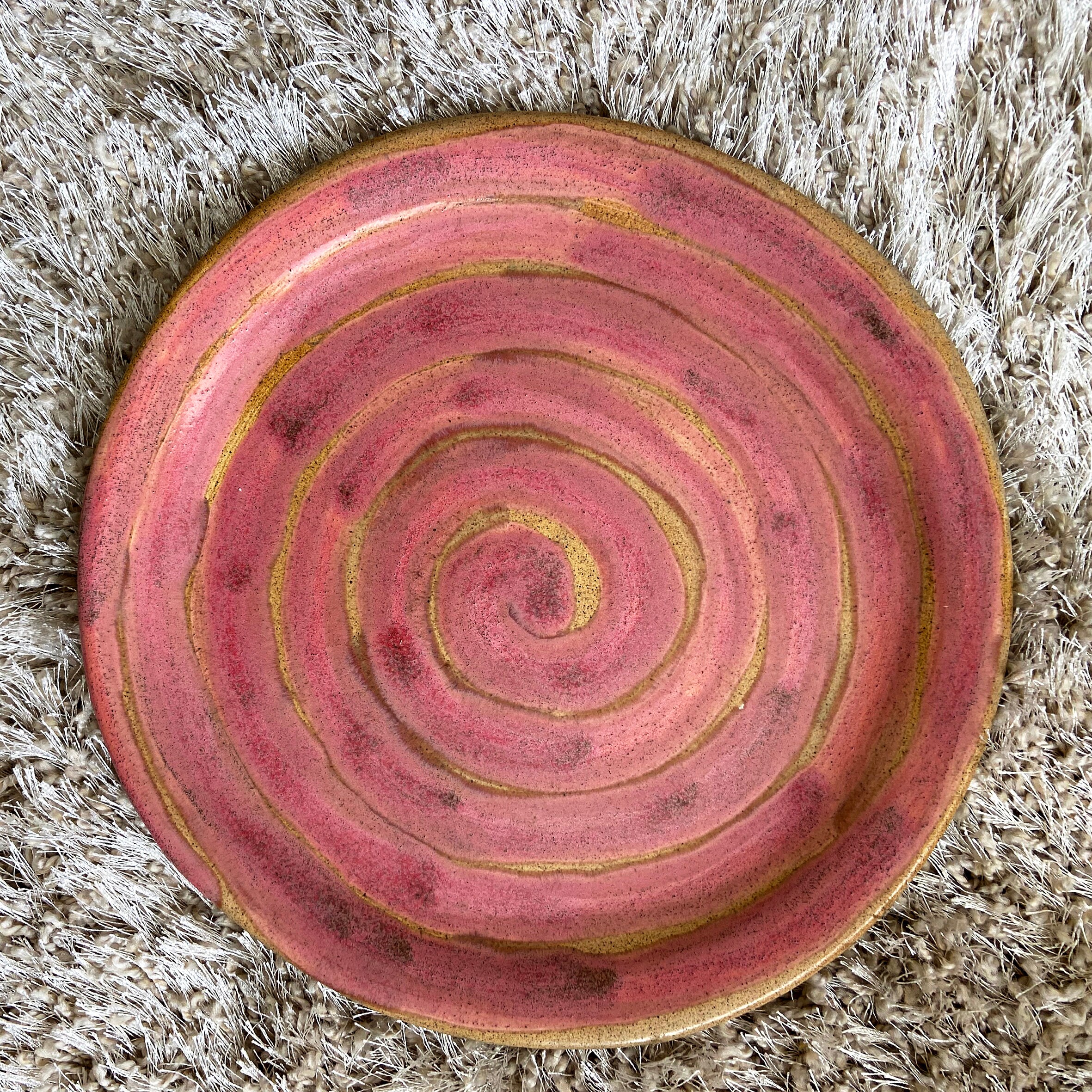 Ceramic Pink/old Rose Rustic Plate Ceramic Plate Handmade Pottery ...