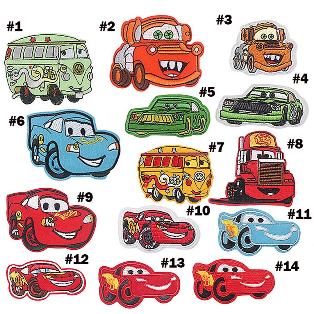 Lightning Mcqueen Cars Kids Movie Iron on Patch for Denim Jacket ...