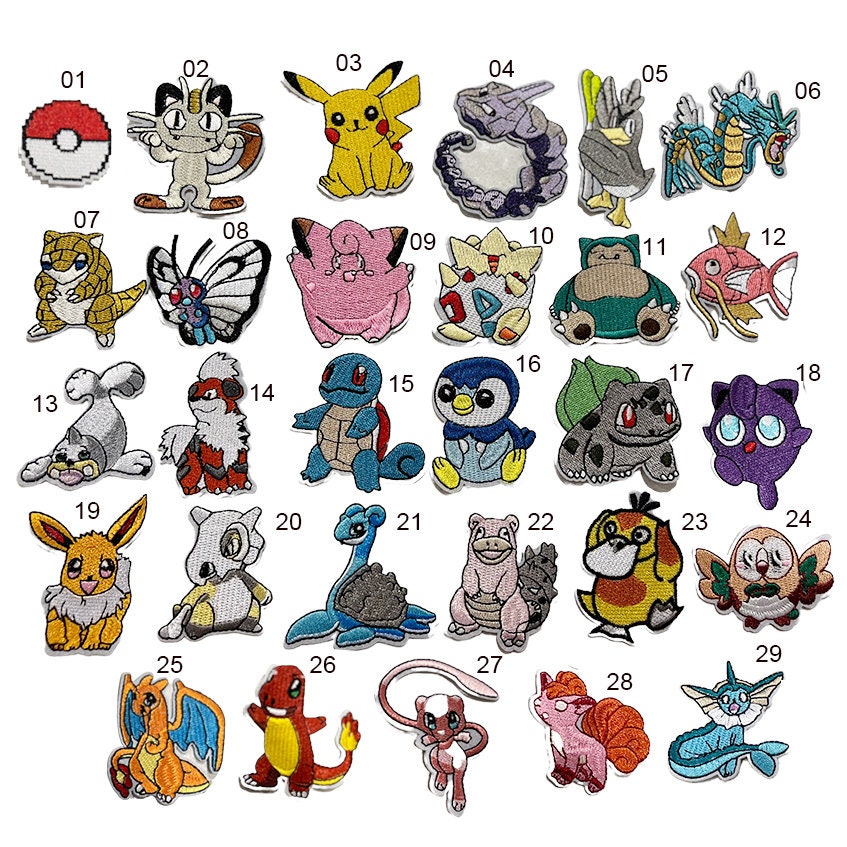 Pokemon,iron on Patches,sew On,patch,pikachu, Pokeball,bulbasaur ...