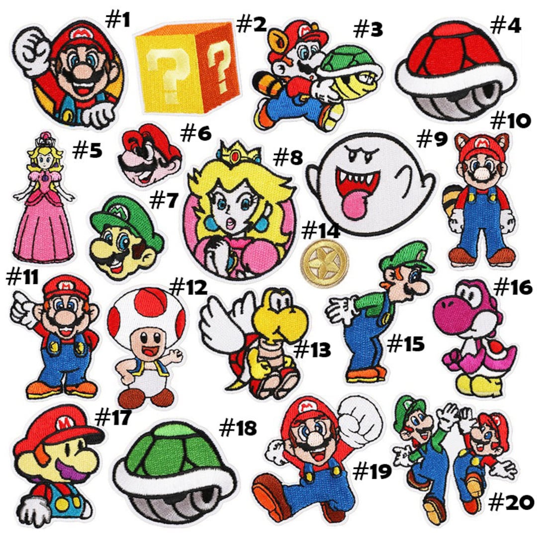 Super Mario,embroidered Cartoon Iron Patch,iron Patch for Clothes ...