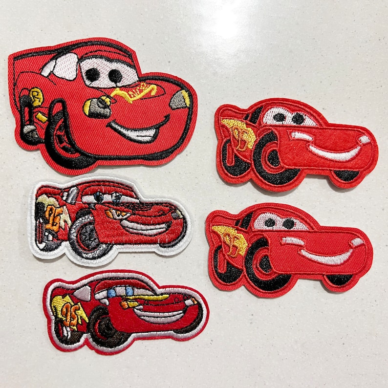 Lightning Mcqueen Cars Kids Movie Iron on Patch for Denim Jacket ...