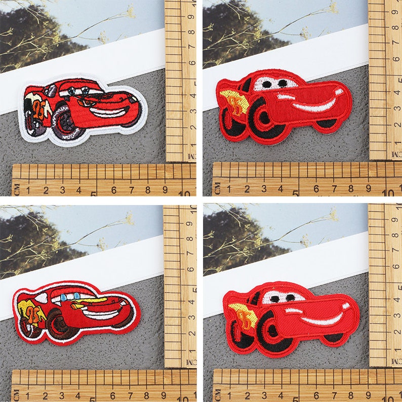 Lightning Mcqueen Cars Kids Movie Iron on Patch for Denim Jacket ...