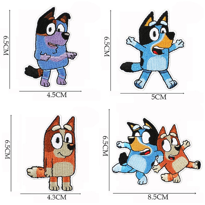 Bluey - Iron on Patches - Patch - Bingo - Embroidery - Coco, Pretzel ...