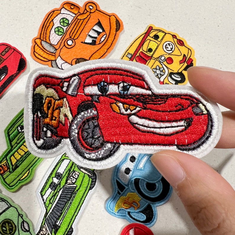 Lightning Mcqueen Cars Kids Movie Iron on Patch for Denim Jacket ...