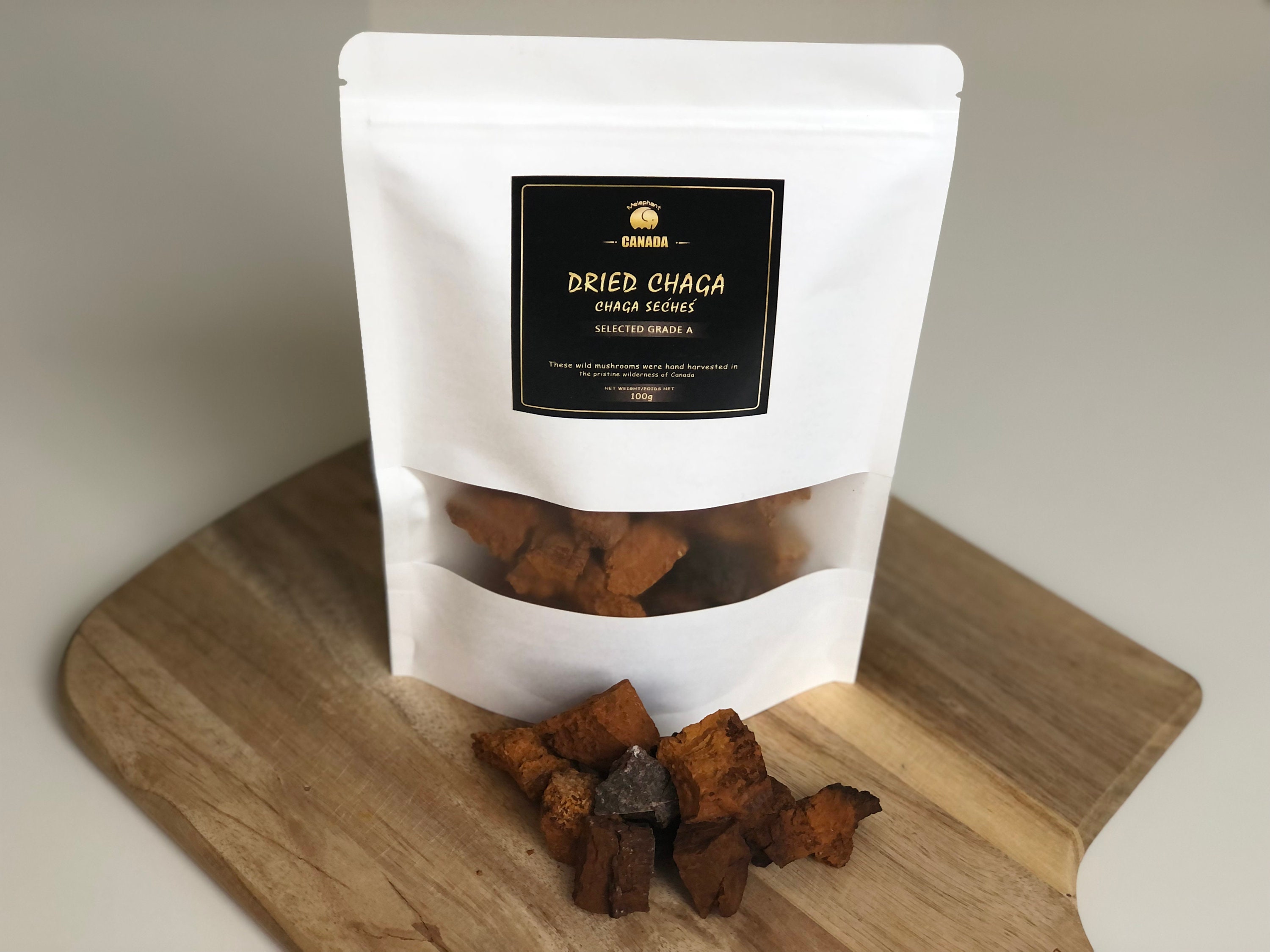 Chaga Mushroom Chunks, Wild Canadian Chaga, Chaga Forage, 100g, 3.52oz ...