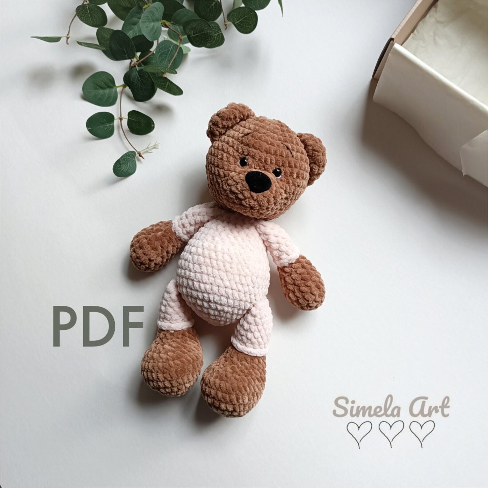 Amigurumi Plush Bear Pattern, Crochet Teddy Bear Pattern, Crochet Plush ...