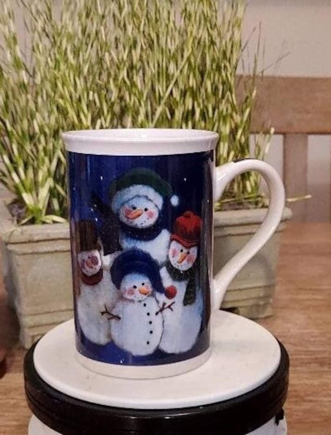 SNOWMAN COFFEE MUG, Snowman Mug, Snowman Gift, Coffee Mug, Vintage ...