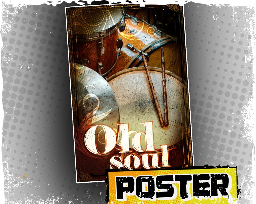 Old Soul Poster Drums Lover Poster Vintage Music Lover Musician Poster ...