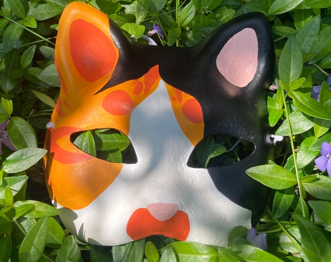 Calico Cat Mask For Therian Or Furry Etsy