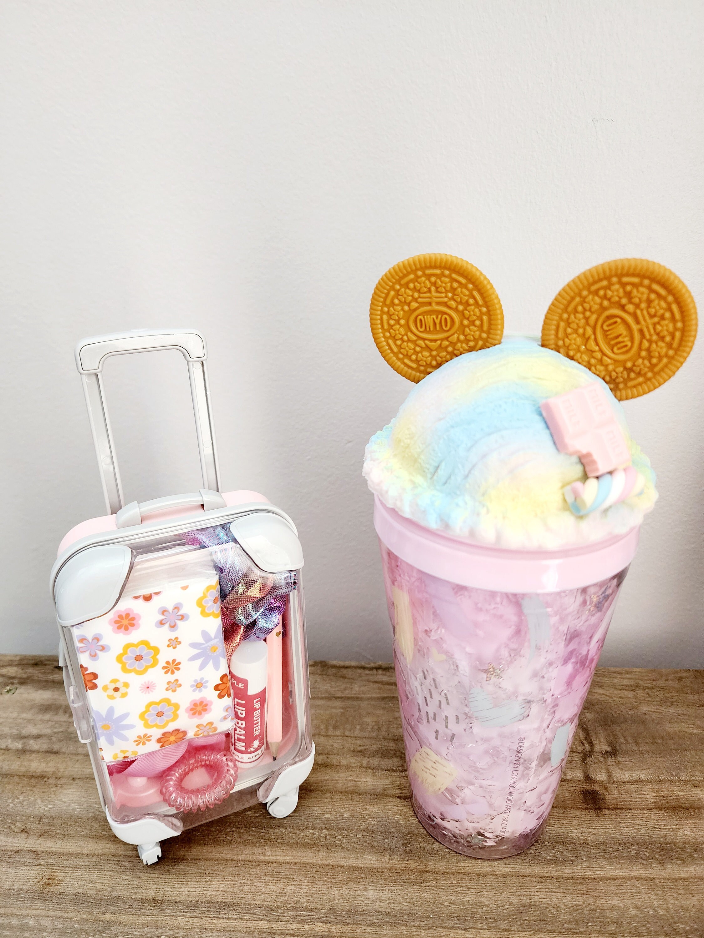 Girls Gift Set Mini Luggage Set and Ice Cream or Unicorn Tumblers ...
