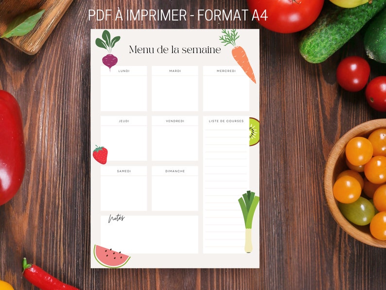 Menu of the Week to Print - Etsy