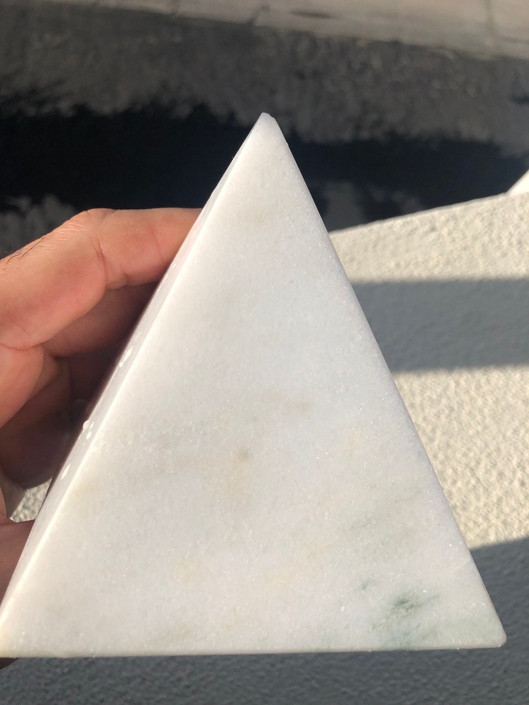 White Diamond Marble Pyramid - Etsy