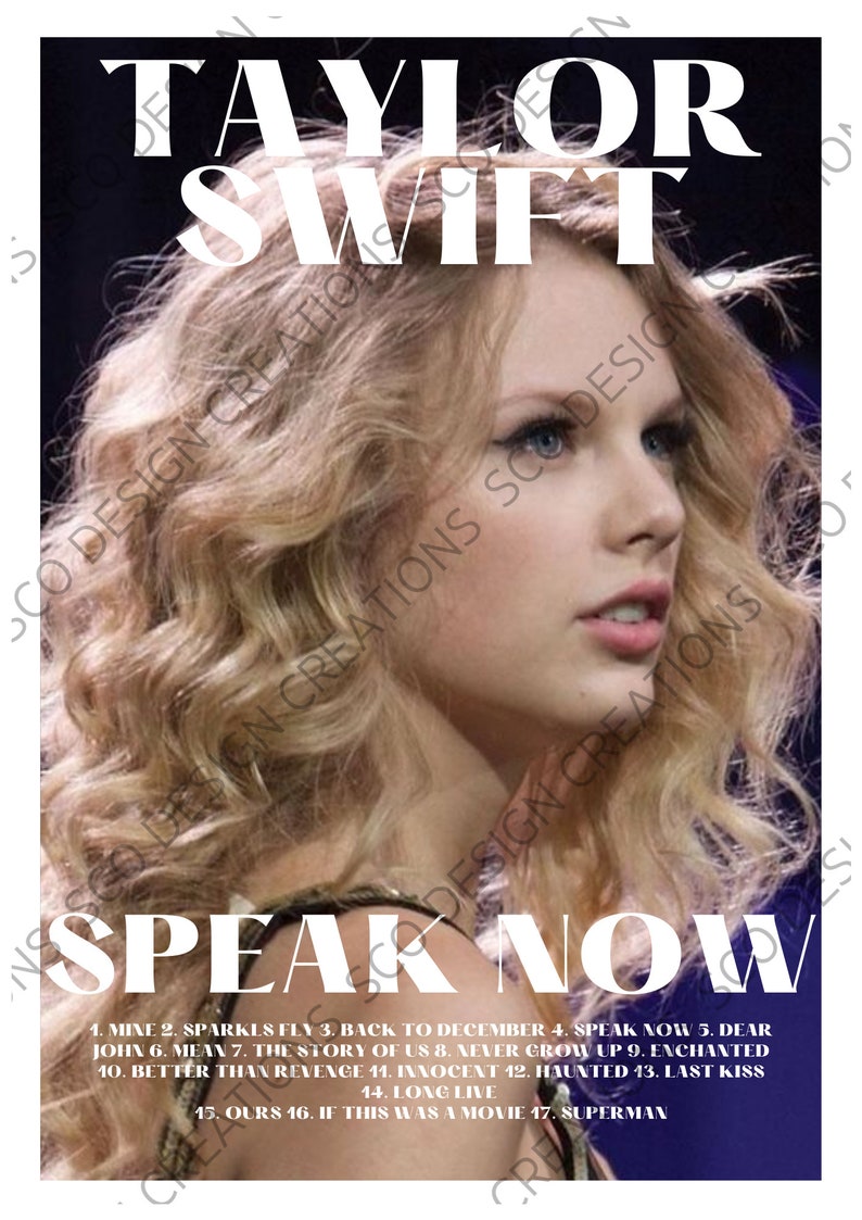 Taylor Swift Speak Now PNG DIGITAL DOWLOAD, Swiftie Wall Art, Fan Art ...