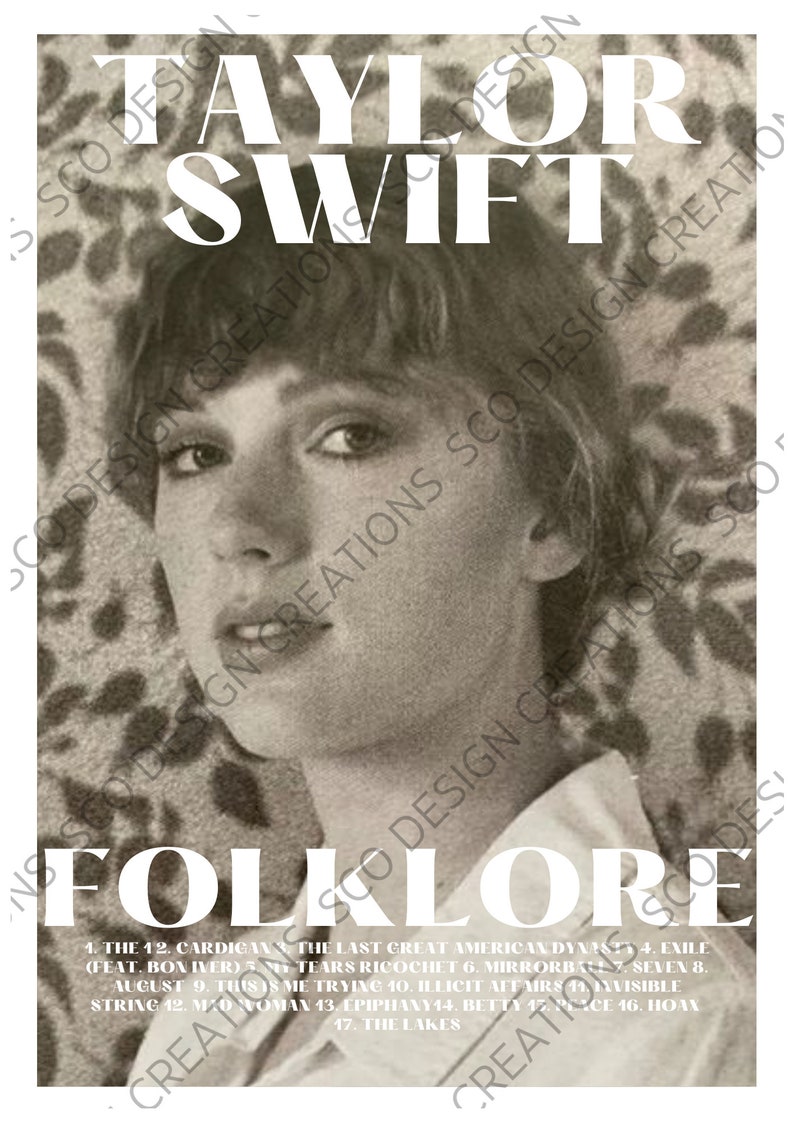 Taylor Swift Folklore PNG DIGITAL DOWLOAD Swiftie Wall Art - Etsy